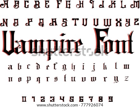 Vampire Font Gothic Horror Font Red 스톡 벡터(사용료 없음) 777926074 - Shutterstock