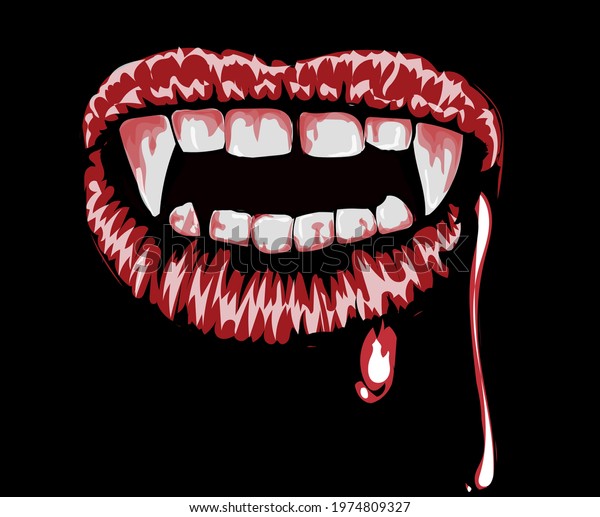 Vampire Lips Horror Lips Vector Halloween Stock Vector (Royalty Free ...