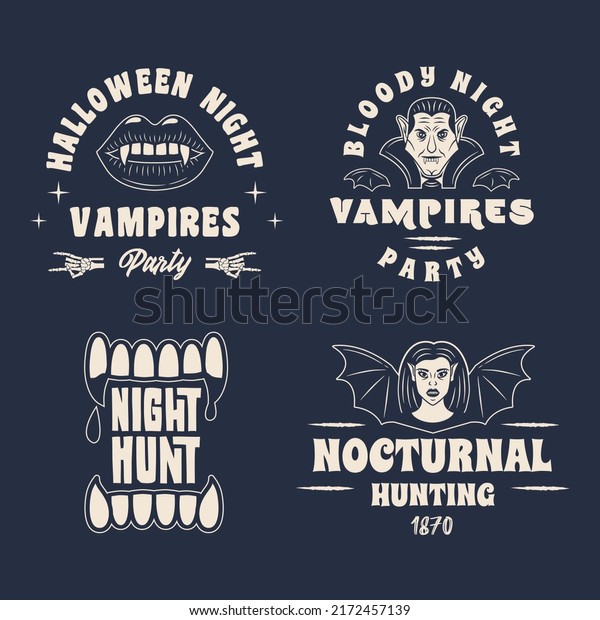 Vampire Logo Set 4 Vampire Related Stock Vector (Royalty Free ...