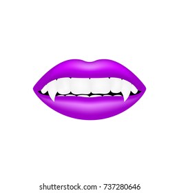 Vampire Mouth Purple Design Stock Vector (Royalty Free) 737280646 ...