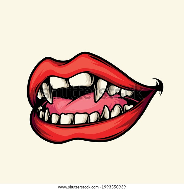 Vampire Mouth Smiling Vector Illustration Stock Vector (Royalty Free ...