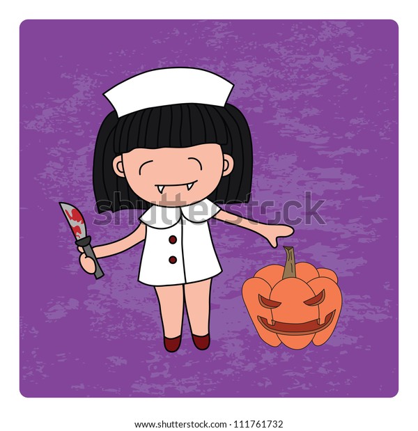 Vampire Nurse Halloween Character Vector Illustration Stock Vector ...