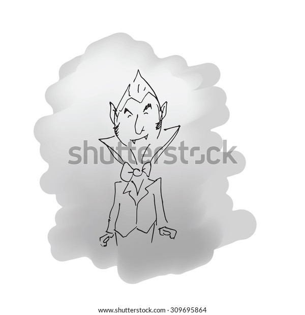 Vampire Pen Drawing Line Sketch Scanned Stock Vector (Royalty Free ...