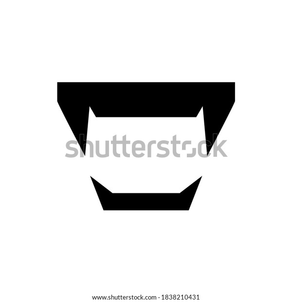 Vampire Teeth Icon Fangs Logo Isolated Stock Vector (Royalty Free ...