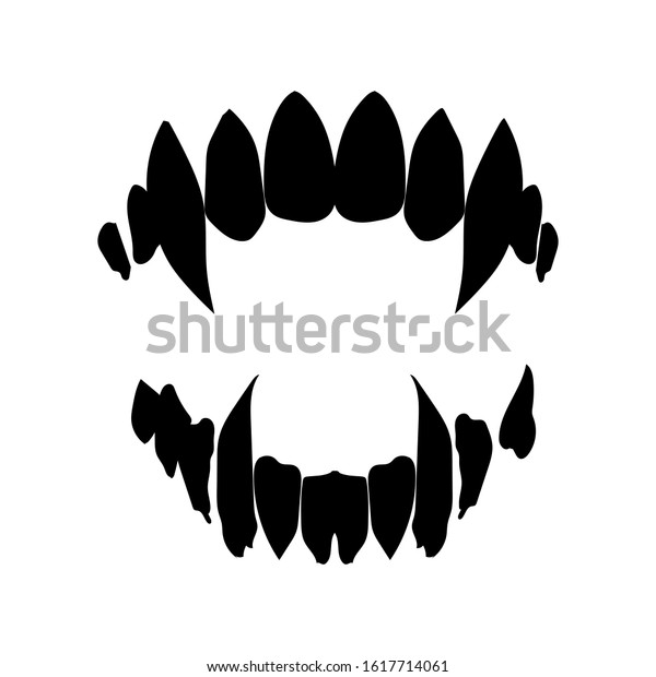 Vampire Teeth Vector Isolated On White Stock Vector (Royalty Free ...