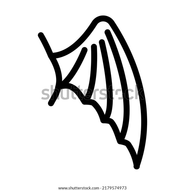 Vampire Wing Line Icon Vector Vampire Stock Vector (Royalty Free ...