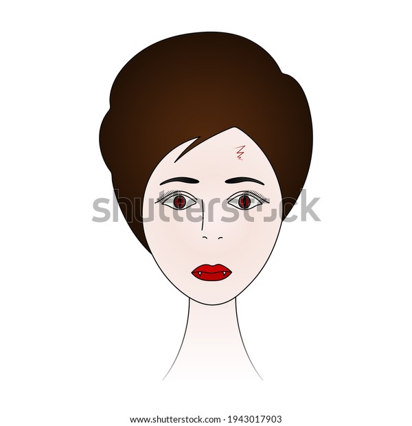 Vampire Woman Face Scratch On Forehead Stock Vector (Royalty Free ...