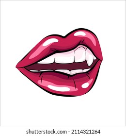 Vampire Woman Lips Vector Drawing Stock Vector (Royalty Free ...
