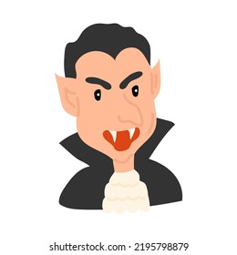 Vampires Head Halloween Collection Flat Vector Stock Vector (Royalty ...