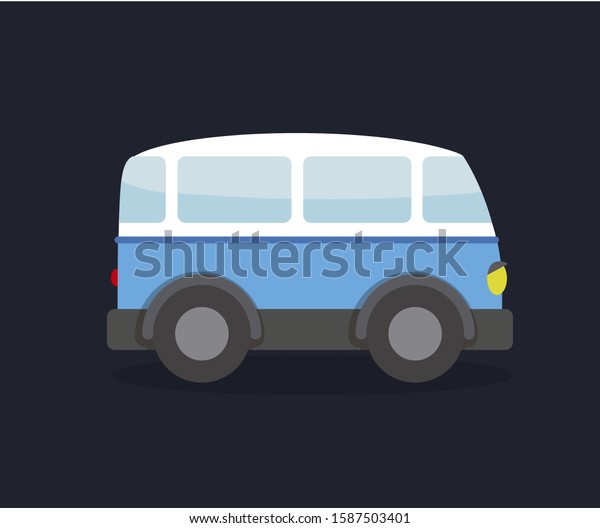 Van Cartoon Style Vector Illustration Kids Stock Vector (Royalty Free ...