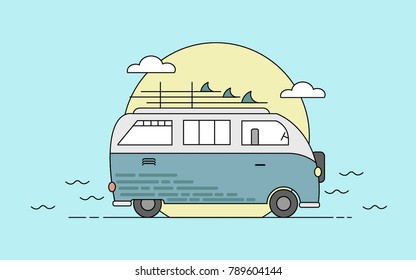 Van Goes On Vacation Stock Vector (Royalty Free) 789604144 | Shutterstock