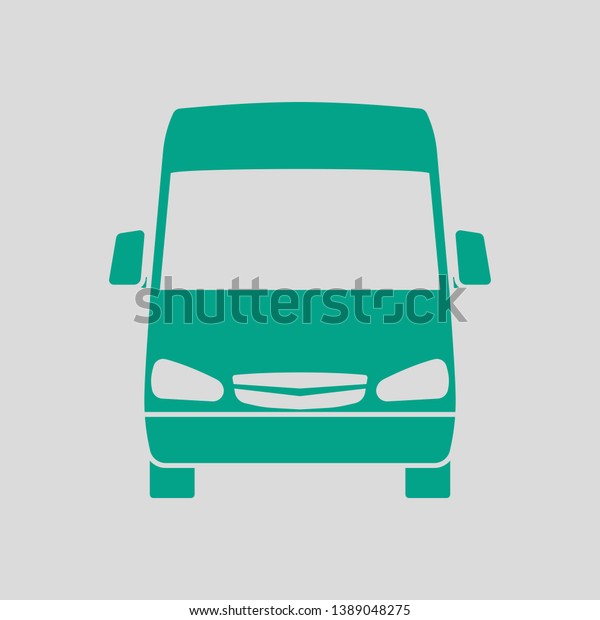 Van Icon Front View Green On Stock Vector (Royalty Free) 1389048275 ...