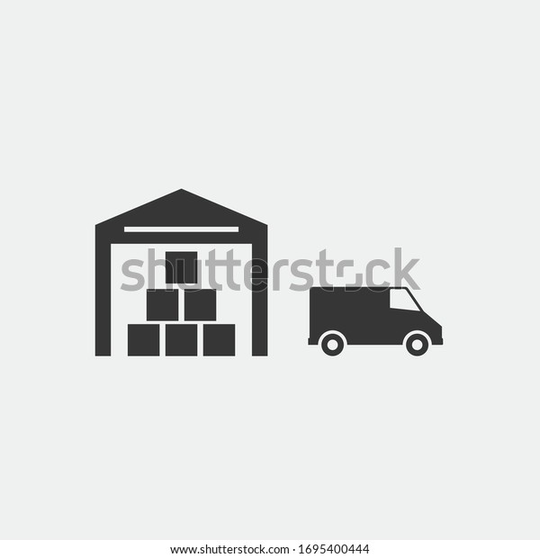 Van Warehouse Vector Icon Transport Cargo Stock Vector (Royalty Free ...