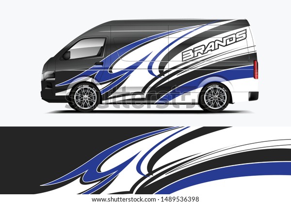 Van Wrap Livery Design Ready Print Stock Vector (Royalty Free) 1489536398