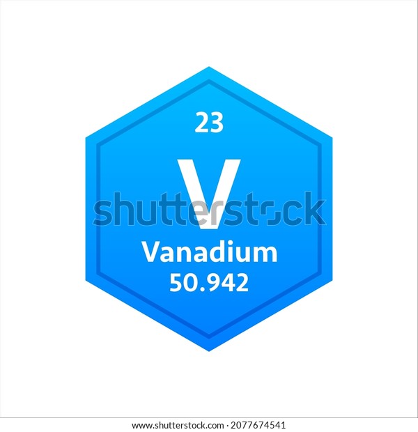 Vanadium Symbol Chemical Element Periodic Table Stock Vector (Royalty ...