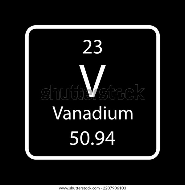 Vanadium Symbol Chemical Element Periodic Table Stock Vector (Royalty ...