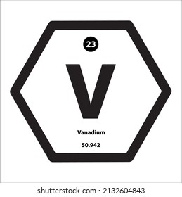 Vanadium V Chemical Element Icon Hexagon Stock Vector (Royalty Free ...