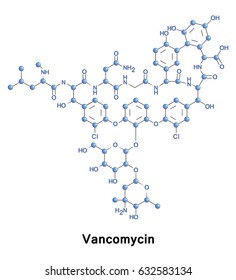 Vancomycin Antibiotic Bacterial Infections Skin Bloodstream: เวกเตอร์ ...