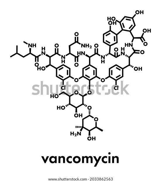 Vancomycin Antibiotic Drug Glycopeptide Class Molecule Stock Vector ...