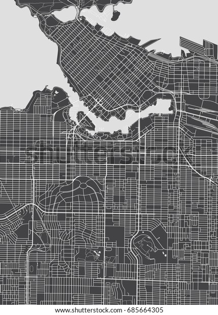 Vancouver City Plan Detailed Vector Map Stock Vector (Royalty Free ...