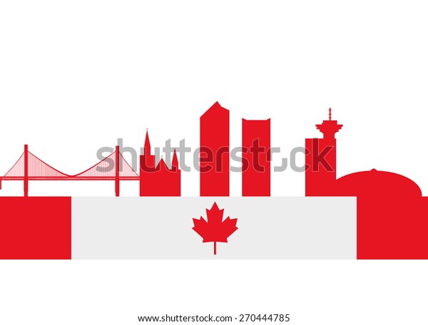 Vancouver Skyline Vector Illustration 스톡 벡터(로열티 프리) 270444785 ...