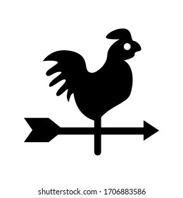 Vector Illustration Rooster Weather Vane Black Stock Vector (Royalty ...