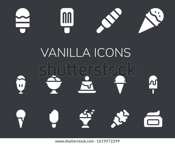 Vanilla Icon Set 14 Filled Vanilla Stock Vector (Royalty Free ...