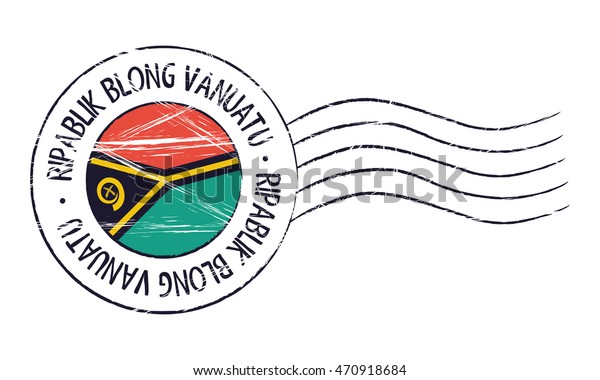 Vanuatu Grunge Postal Stamp Flag On Stock Vector (Royalty Free ...