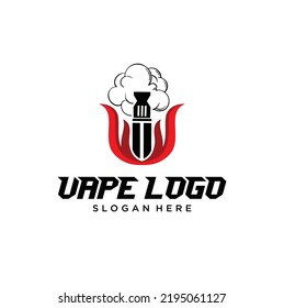 Vape Cloud Fire Logo Design Stock Vector (Royalty Free) 2195061127 ...