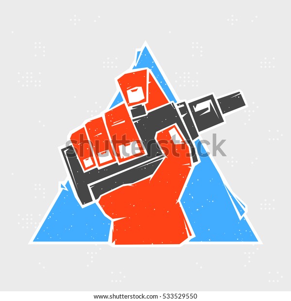 Vape Hand Triangle Grunge Style Vector Stock Vector (Royalty Free ...