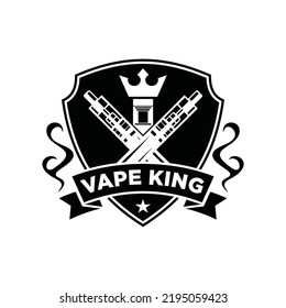 Vape King Shield Logo Design Stock Vector (Royalty Free) 2195059423 ...