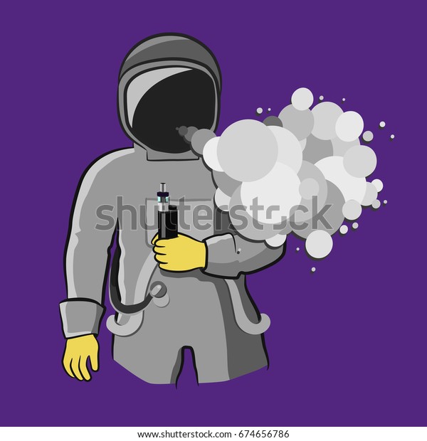 Vape Smokes Cosmonaut Vector Illustration Stock Vector (Royalty Free ...