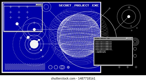 Vaporwave 80s90s Retrofuturistic Background Opened Terminal Stock ...