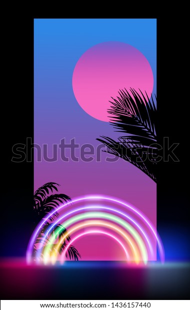 Vaporwave Retrowave Synthwave Style Vector Illustration Stock Vector ...