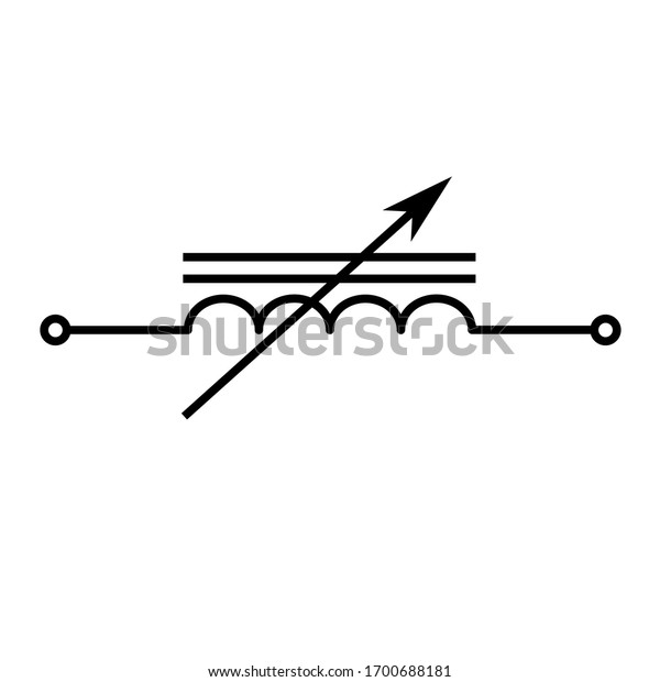 Variable Iron Cored Inductor Symbol Stock Vector (Royalty Free ...