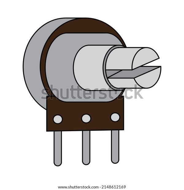 Variable Resistor Potentiometer Vector Illustration Isolated: vetor ...