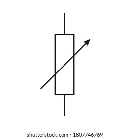 Variable Resistor Symbol On White Background Stock Vector (Royalty Free ...