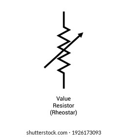 Vektor Stok Variable Resistor Symbol Rheostat Vector (Tanpa Royalti ...