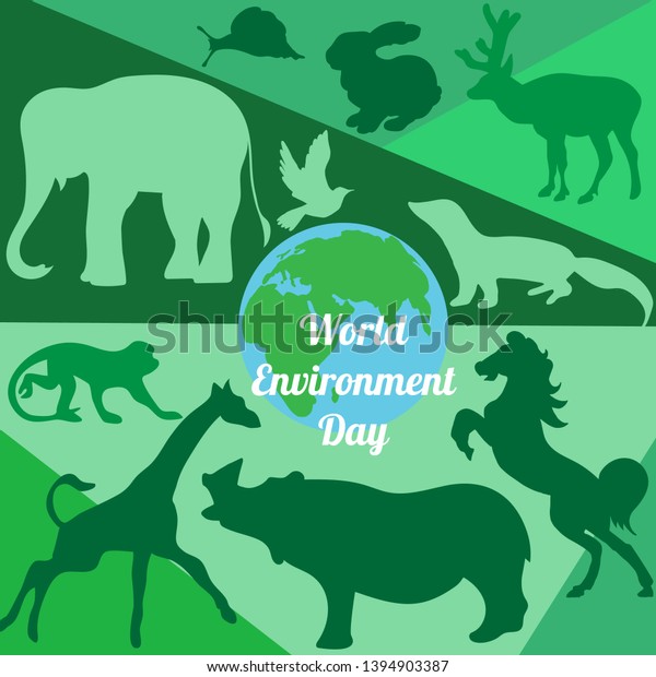 Variety Animals Symbolizing Environment Located Around Stock Vector ...