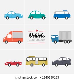 Variety Car Cute Set Vector Illustration Stock Vector (Royalty Free ...