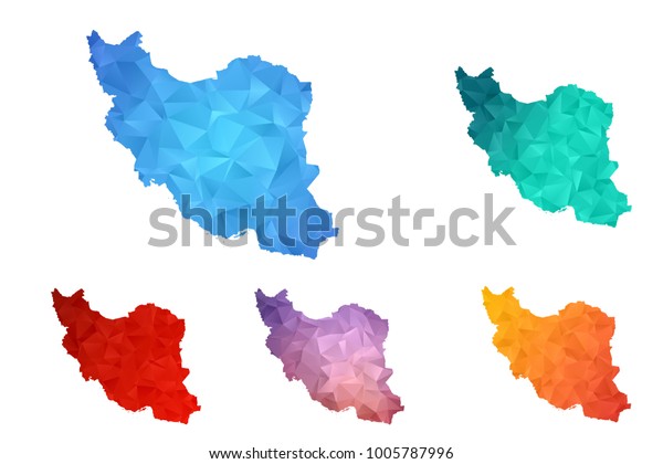 Variety Color Polygon Map On White Stock Vector (Royalty Free ...