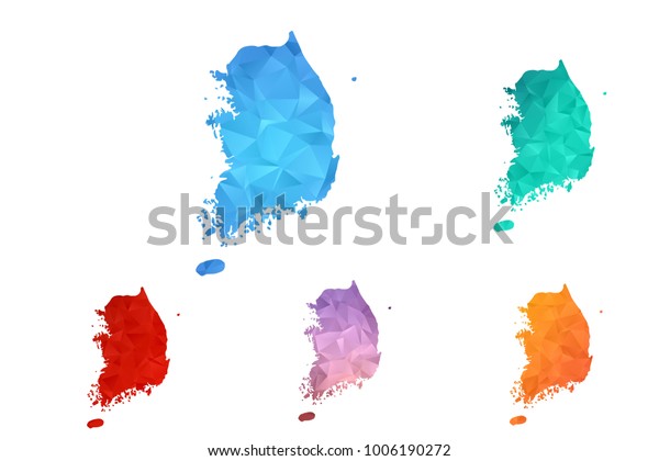 Variety Color Polygon Map On White Stock Vector (Royalty Free ...