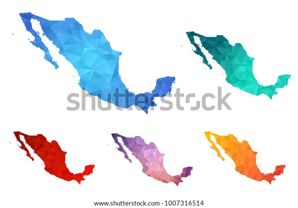 Variety Color Polygon Map On White 库存矢量图（免版税）1007316514 | Shutterstock