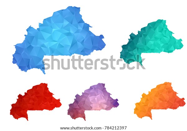 Variety Color Polygon Map On White Stock Vector (Royalty Free ...