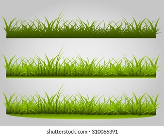 Green Grass Elements Patterns Isolated On Stock Vector (Royalty Free ...