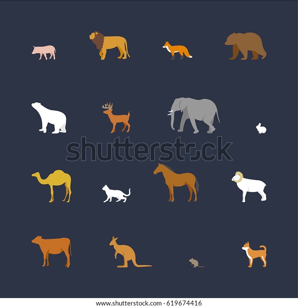 Various Animal Side View Simple Vector Stock Vector (Royalty Free ...