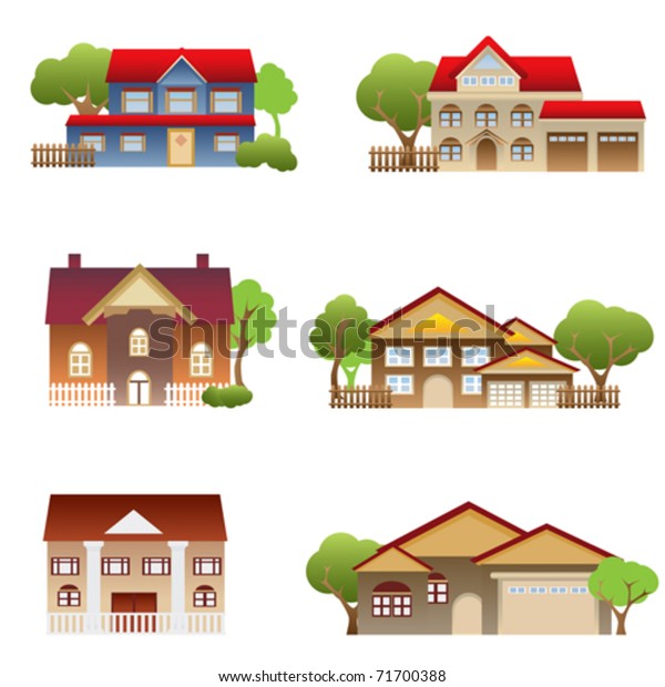 Various Architectural Single House Designs Stock Vector (Royalty Free ...