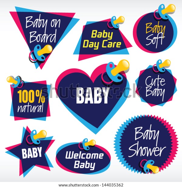 Various Baby Logo Vector Labels: vector de stock (libre de regalías ...