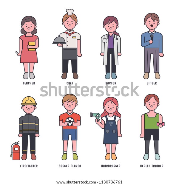 Various Career Characters Showing Hope Future Stock Vector (Royalty ...