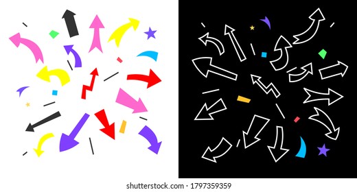 Various Cartoon Arrows Pack Vector Illustration Stock Vector (Royalty ...